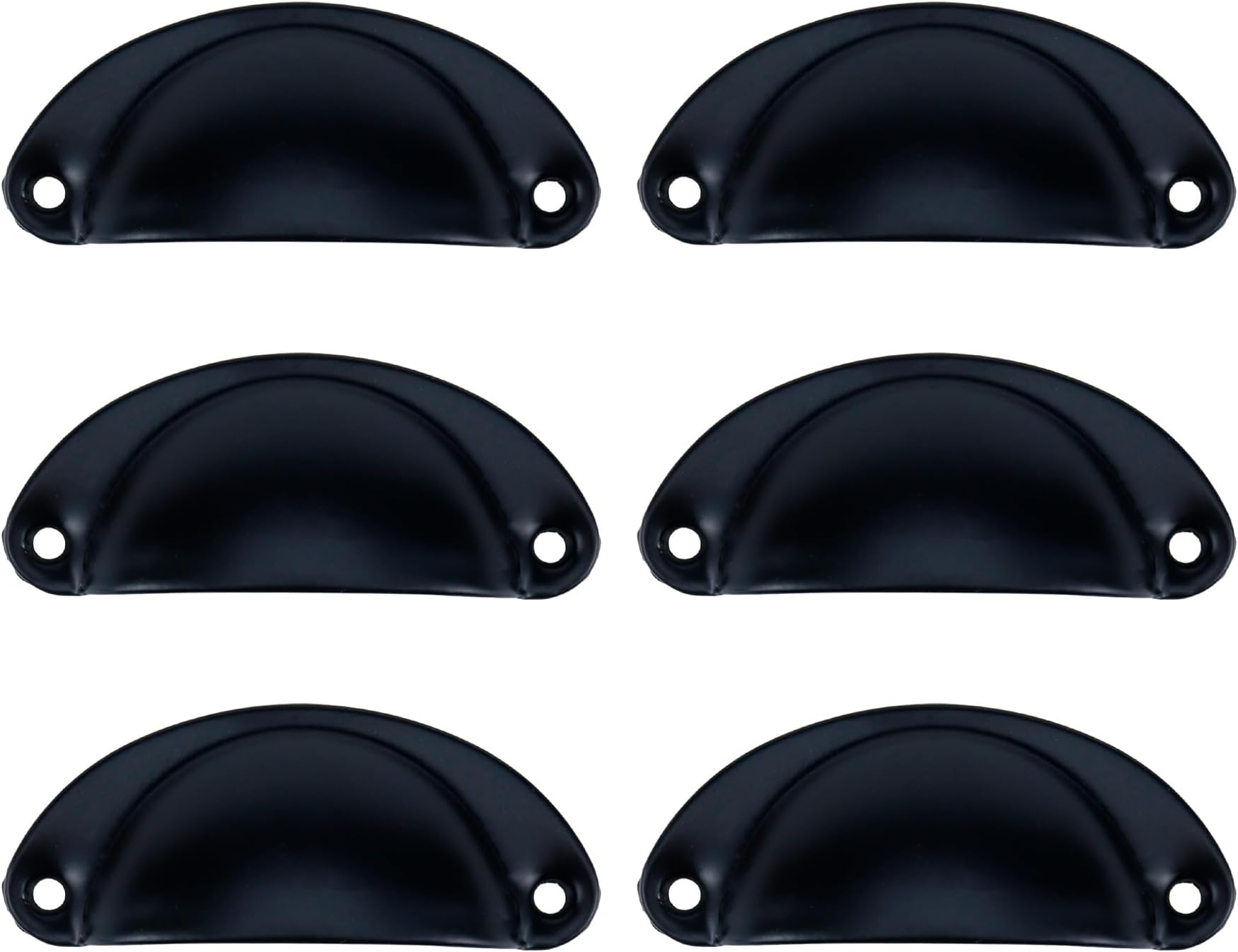 Nicerity Cup Pulls Shell Pull Handles Black for Dresser Kitchen Cabinet ...