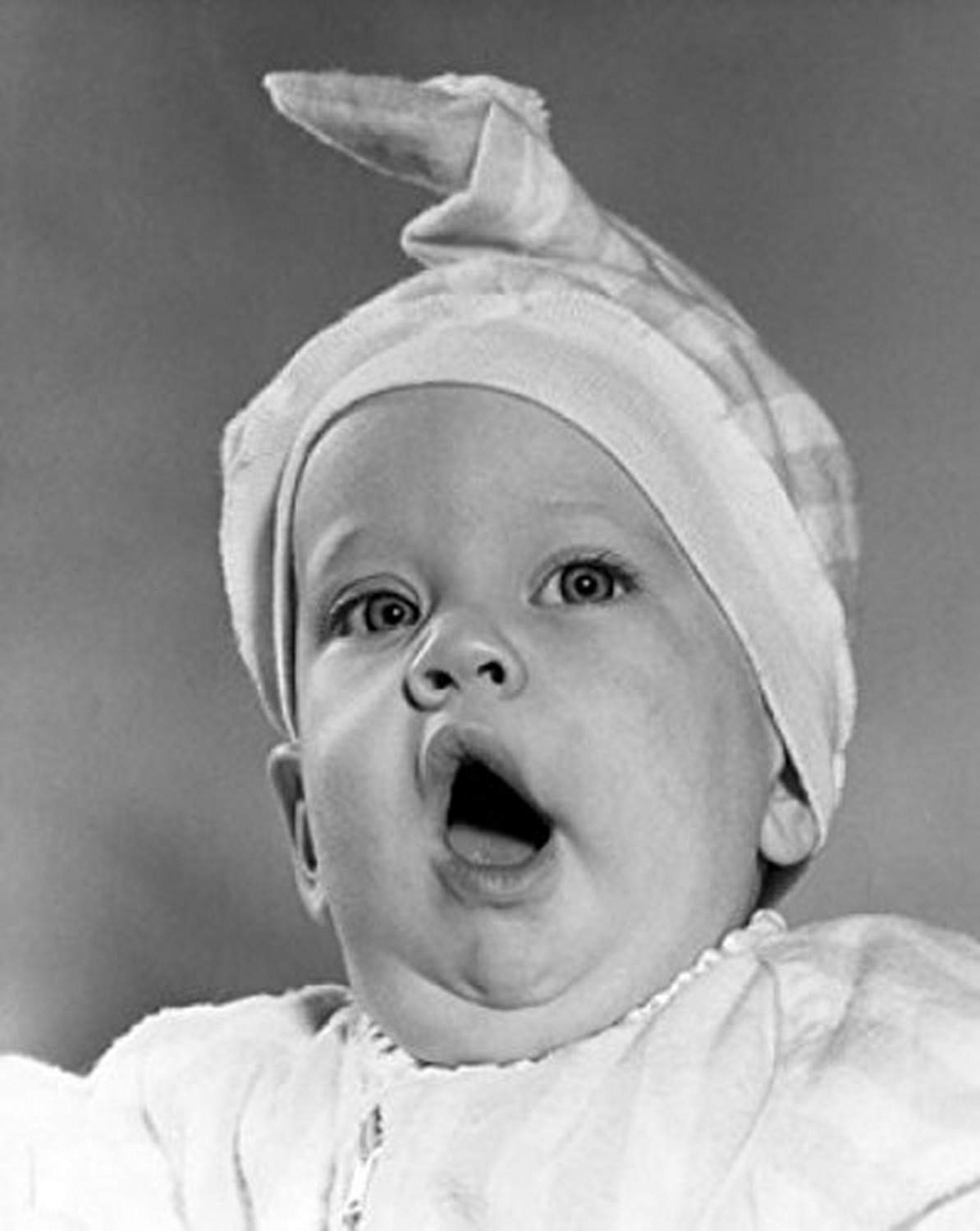 Yawning Baby Black And White