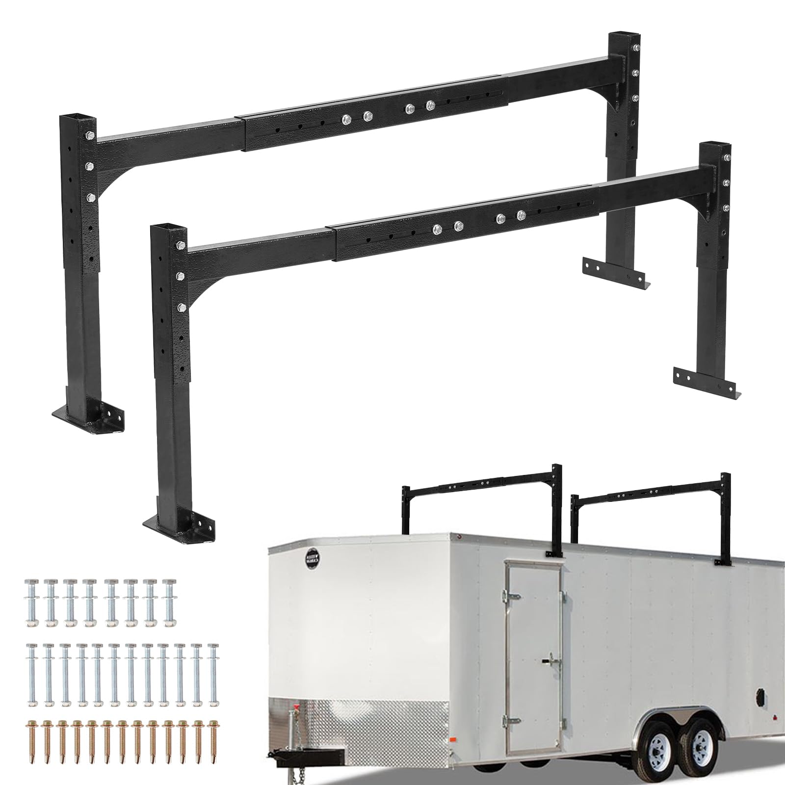 Snapklik.com : Adjustable Trailer Ladder Rack, 4.92FT To 6.2FT Carbon ...