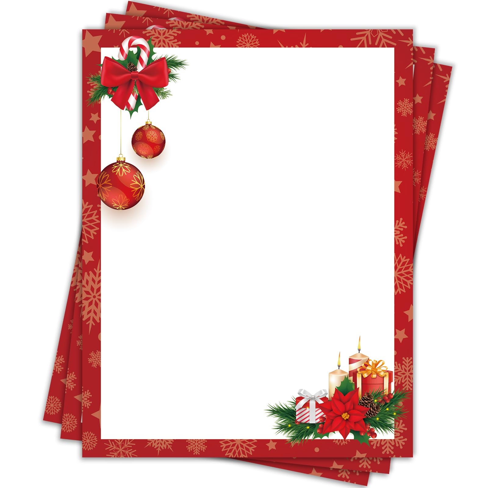 Amazon.com : Lonfliness 100 PCS Red Christmas Bulbs Letterhead ...