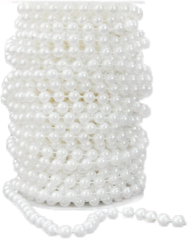 Amazon.com: Ltvystore 10 mm Roll Large Ivory Pearls String Faux Crystal ...