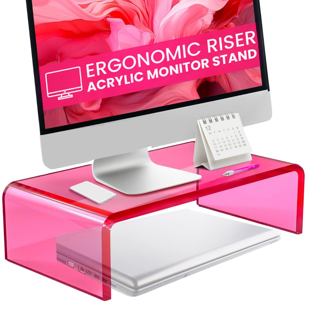 Amazon.com: NovaMode Acrylic Monitor Stand – Ergonomic Desktop ...