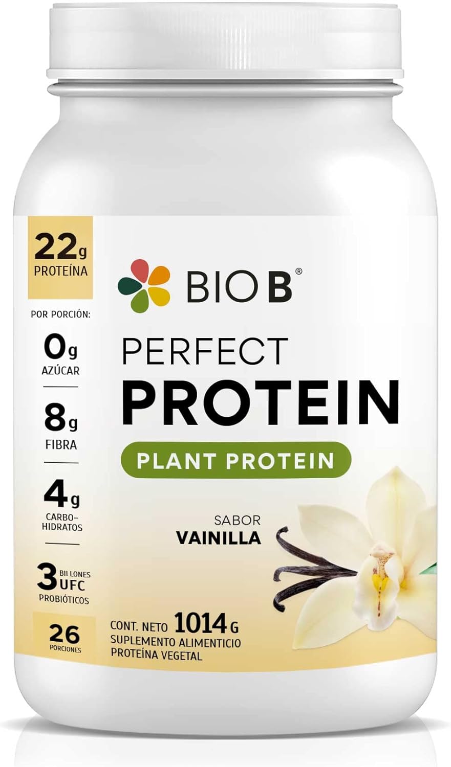BIO B | Perfect Protein | Sabor Vainilla | 22 g proteína vegana 0g ...