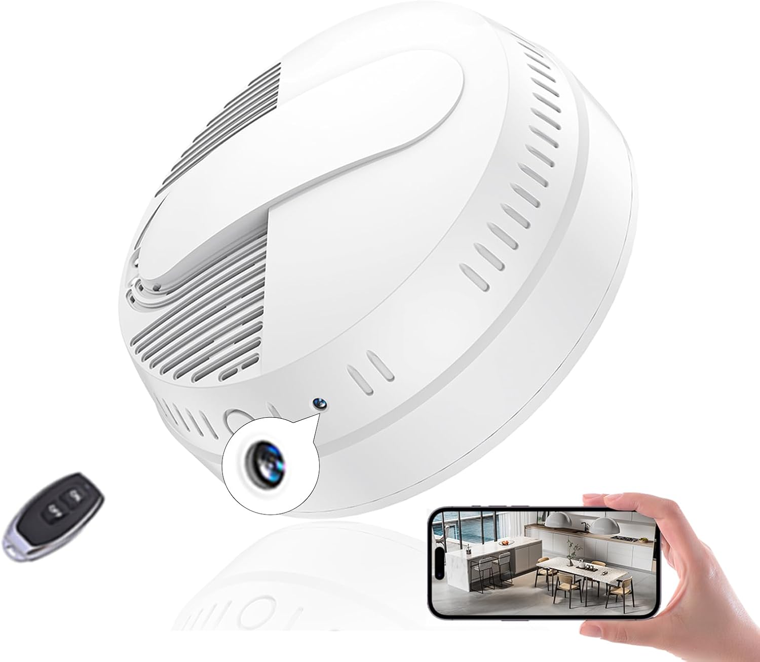 Amazon.com : LIZVIE 10000mA Smoke Detector Camera, WiFi Camera with ...