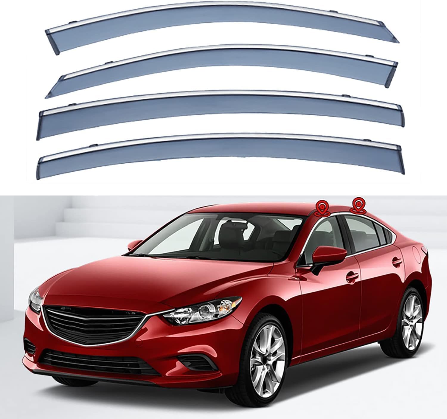 Wind Deflectors for Mazda 6 Atenza MK3-GJ1-GL 2014-2020 2021 2022 2023 ...