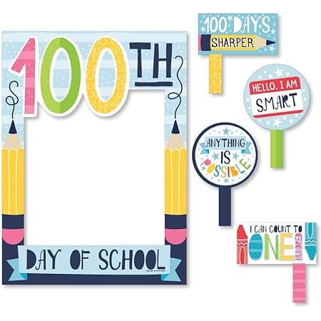 Amazon.com: Big Dot of Happiness Happy 100th Day of School Glasses ...