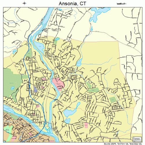 Amazon.com: Large Street & Road Map of Ansonia, Connecticut CT ...