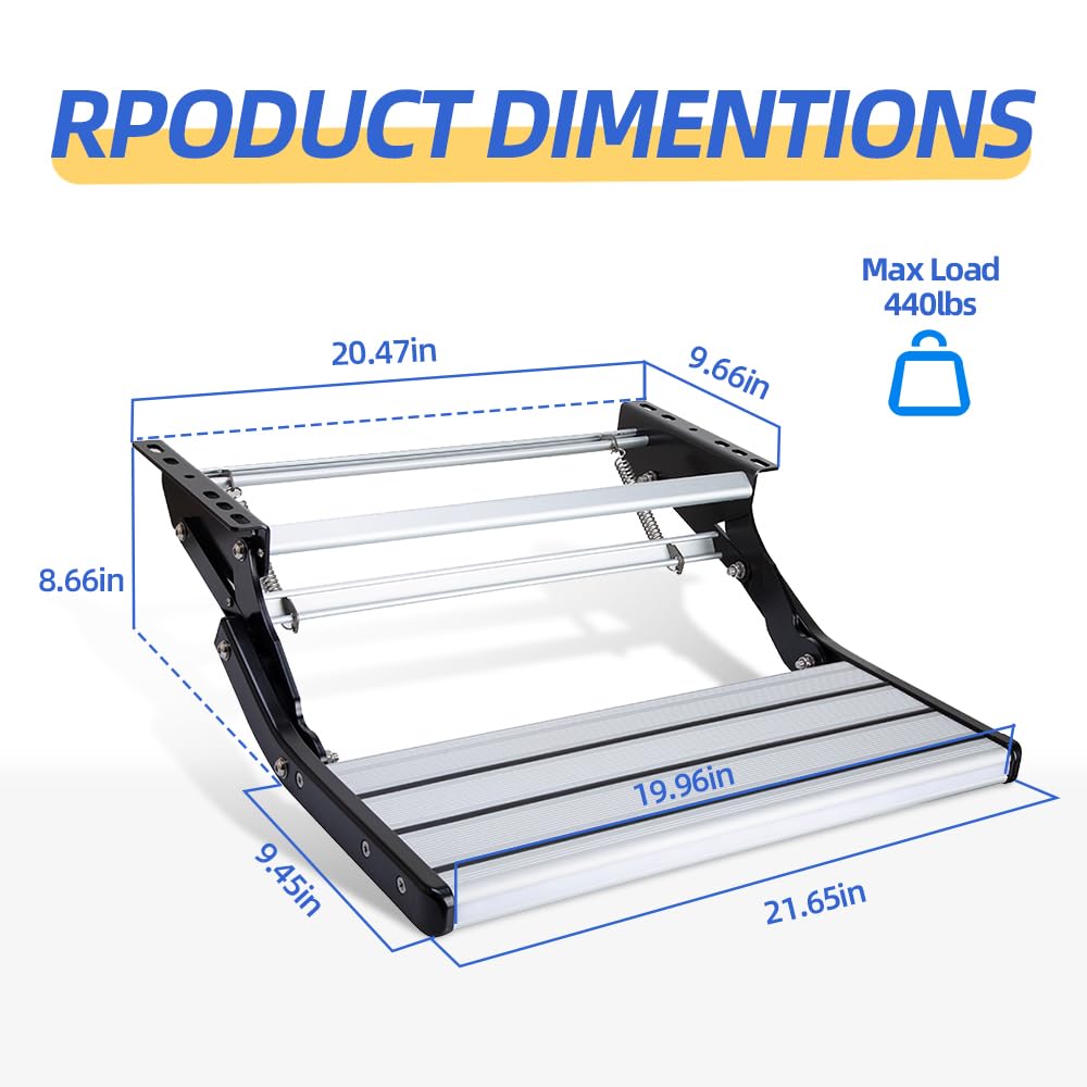 Snapklik.com : Folding Aluminum RV Step - Heavy-Duty Single Drop-Down ...