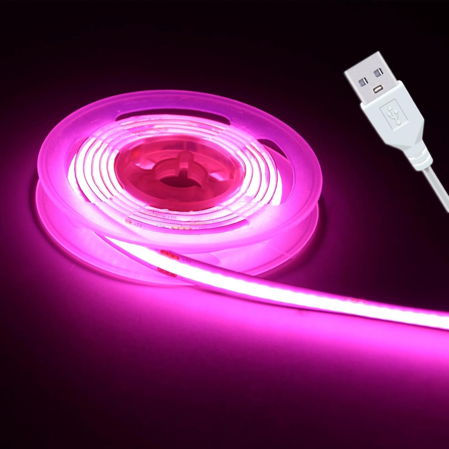 Amazon.com: UVTaoYuan Led Strip Lights Pink 5V USB Short LED Lighting ...