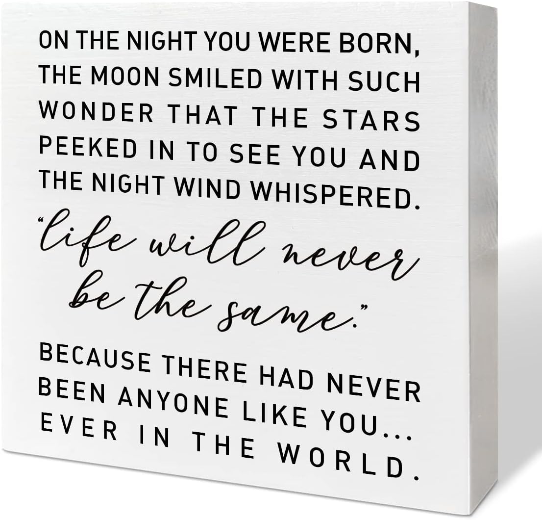 Amazon.com: Nursery Room Wooden Box Sign, on The Night You Were Born ...