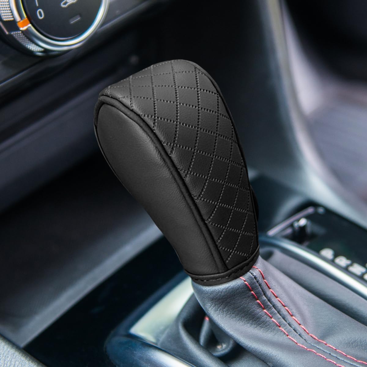 Amazon.com: Leather Car Gear Shift Cover, Anti-Slip Dust Waterproof ...