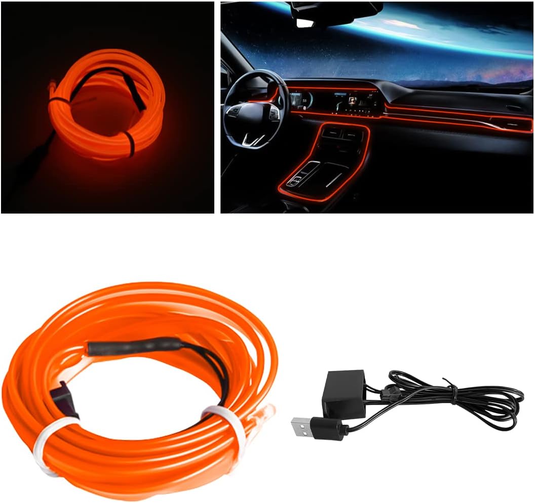 Amazon.com: EL Wire LED Strip Lights, 10FT/3M USB Auto Neon Light Strip ...