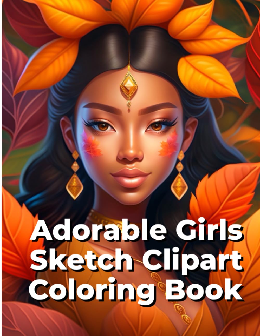 Amazon.com: Adorable Girls Sketch Clipart Coloring Book: Adult Girls ...