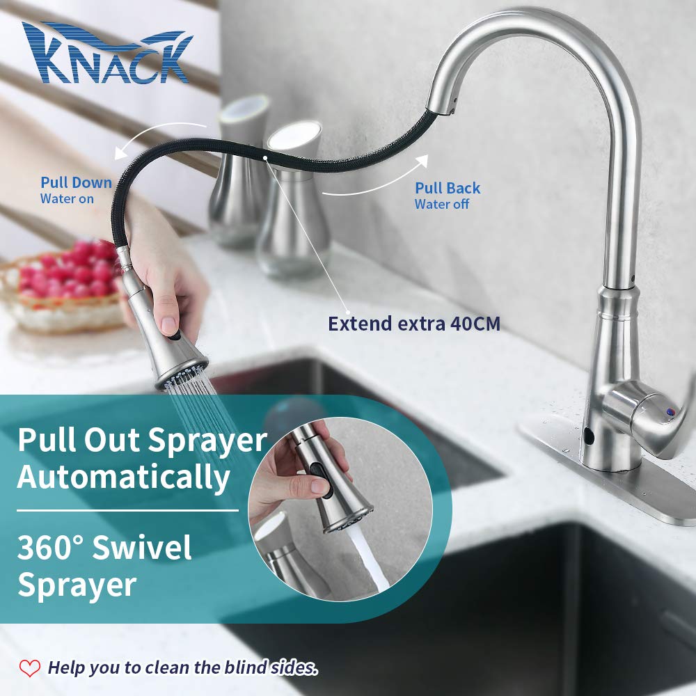 (incomplete ) Kitchen Faucet with Pull Down Spray Head, Two Sensors ...