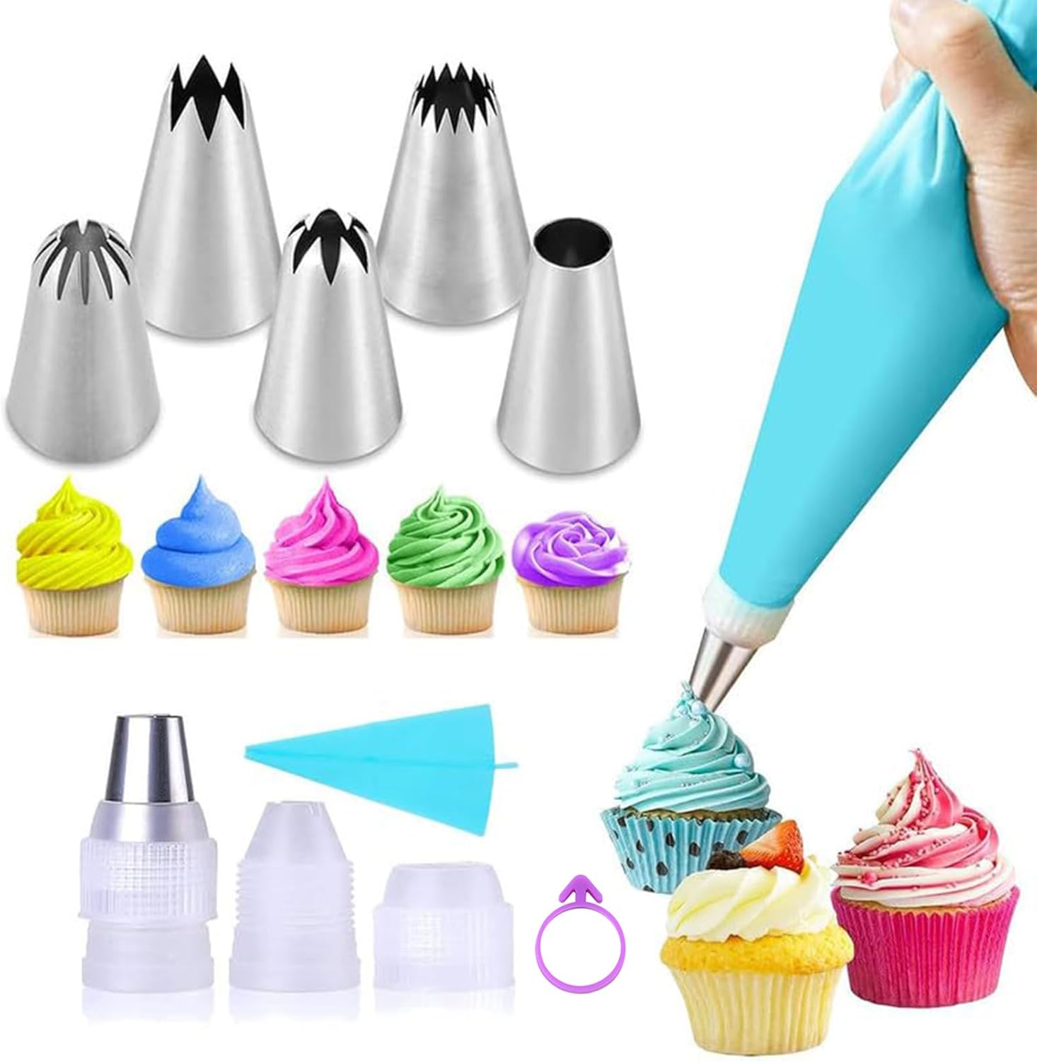 Amazon.com: Suuker Piping Bags and Tips Set, Large Pastry Tips and ...
