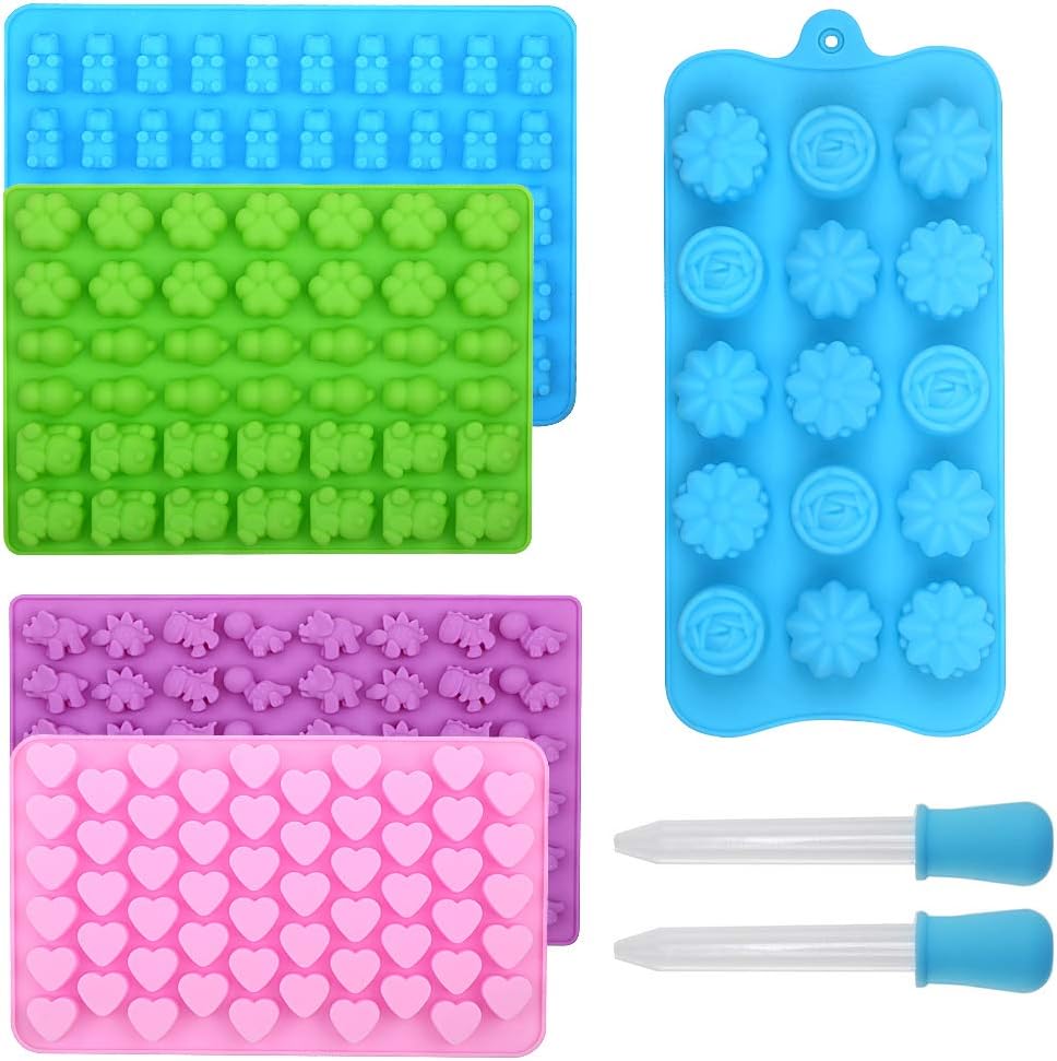 Alimat PluS Silicone Candy Moulds Sweet Moulds with 2 Droppers - Gummy ...