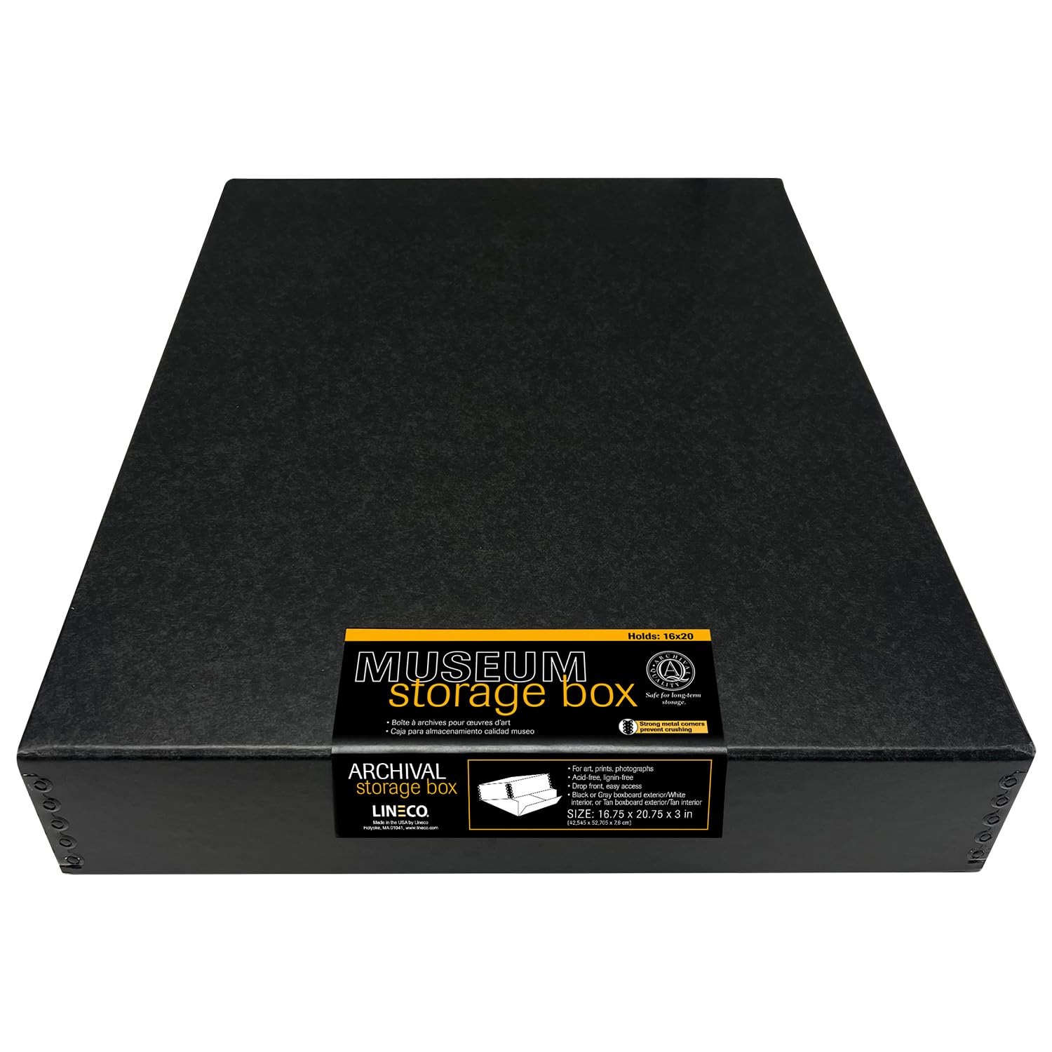 Amazon.com: Lineco Museum Archival Storage Box, 16.75x20.75x3 in. Drop ...