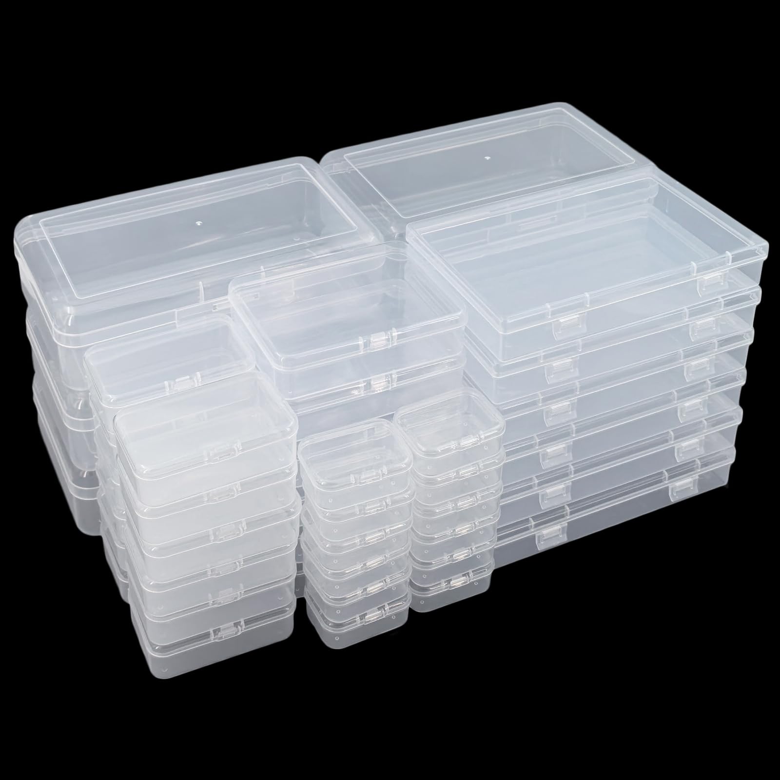 Amazon.com: Thintinick 42 Pack Rectangular Clear Plastic Storage ...