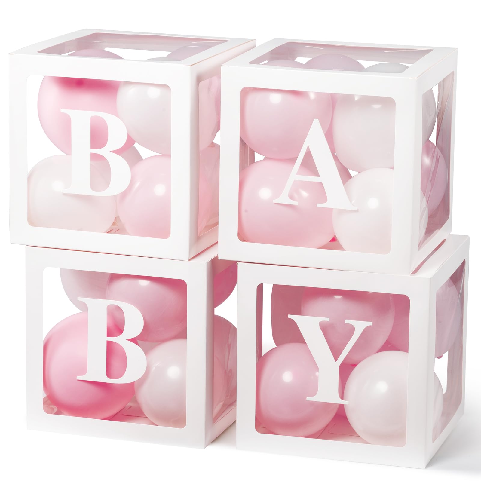 Amazon.com: Voircoloria Baby Shower Decorations, 4pcs Transparent ...