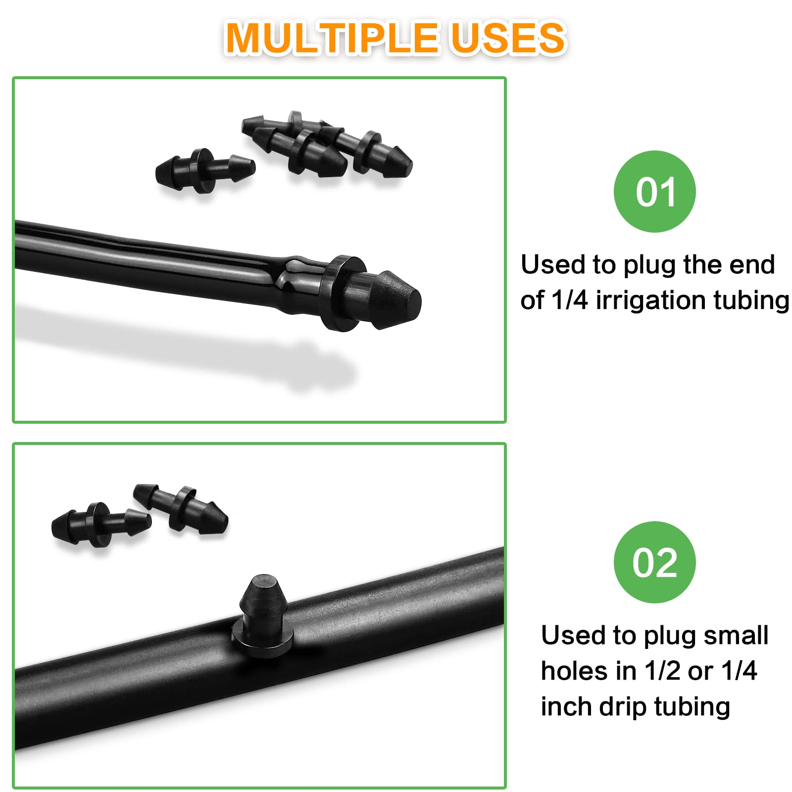 Snapklik.com : Drip Irrigation End Plug: 120 Pack Barbed End Cap Irrigation Parts Fit For 1/4 ...