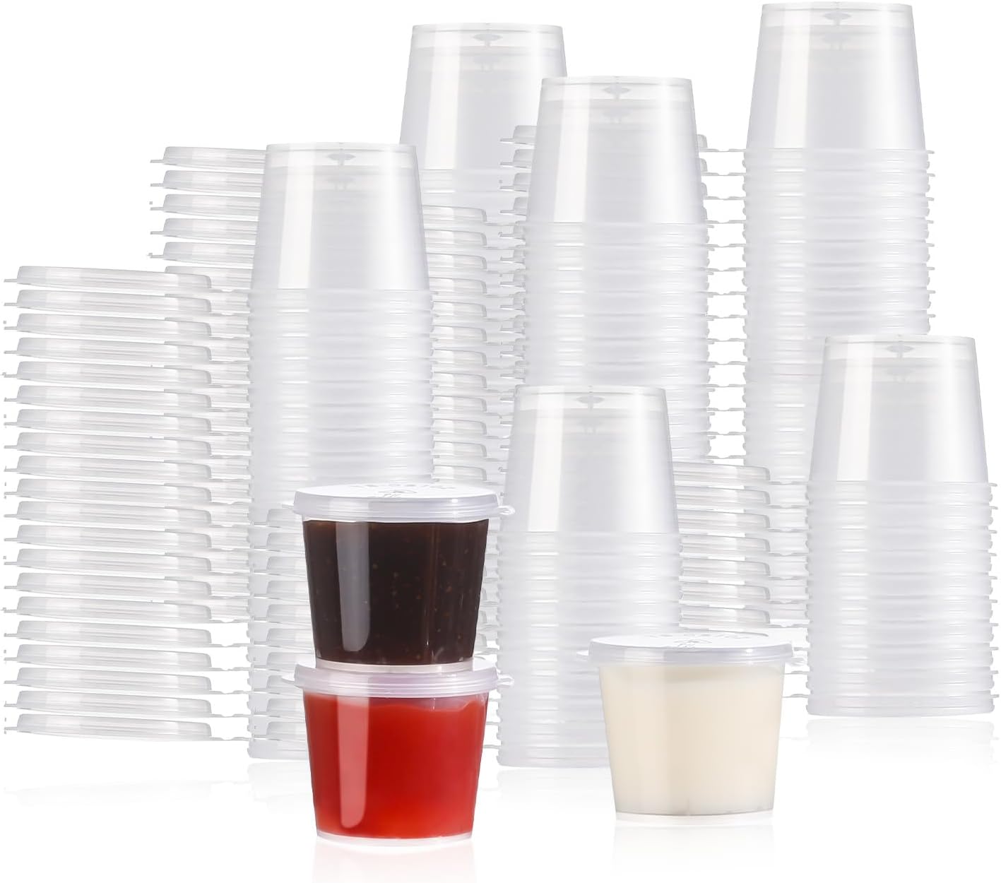 Amazon.com: Norme 100 Pack 4oz Disposable Condiment Portion Cups with ...