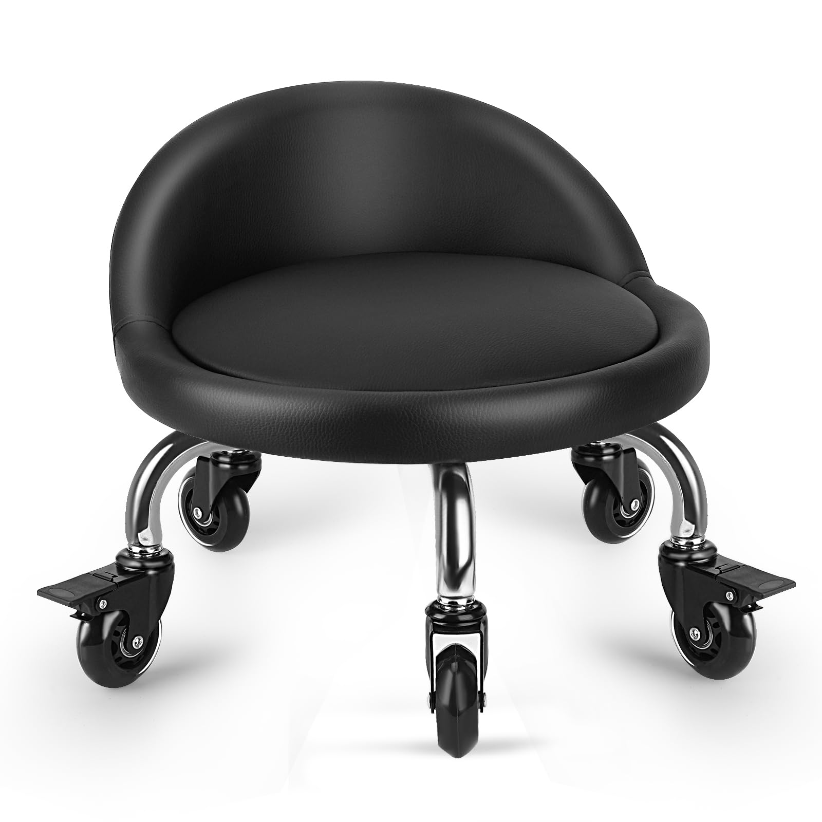 Amazon.com: LWADALN Rolling Stool with Backrest Low Height Rolling ...