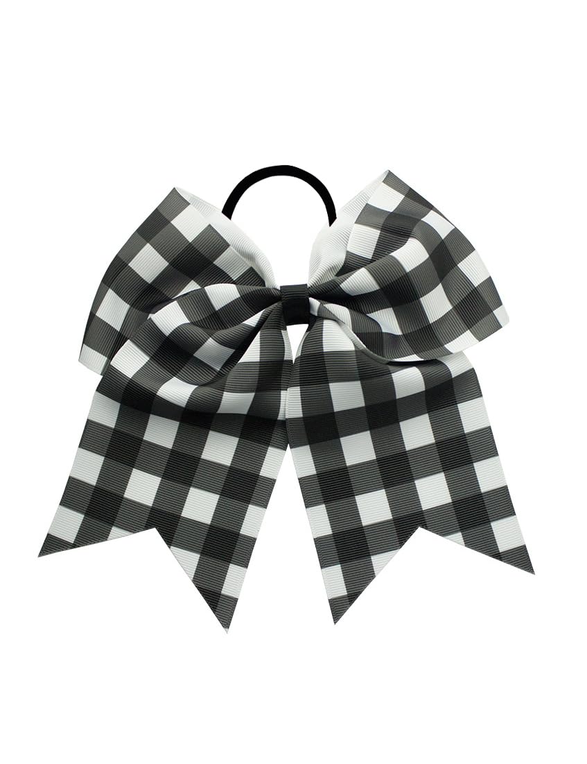 Amazon.com : Checkered Plaid Cheer Bow Buffalo Plaid Ponytail Holder ...