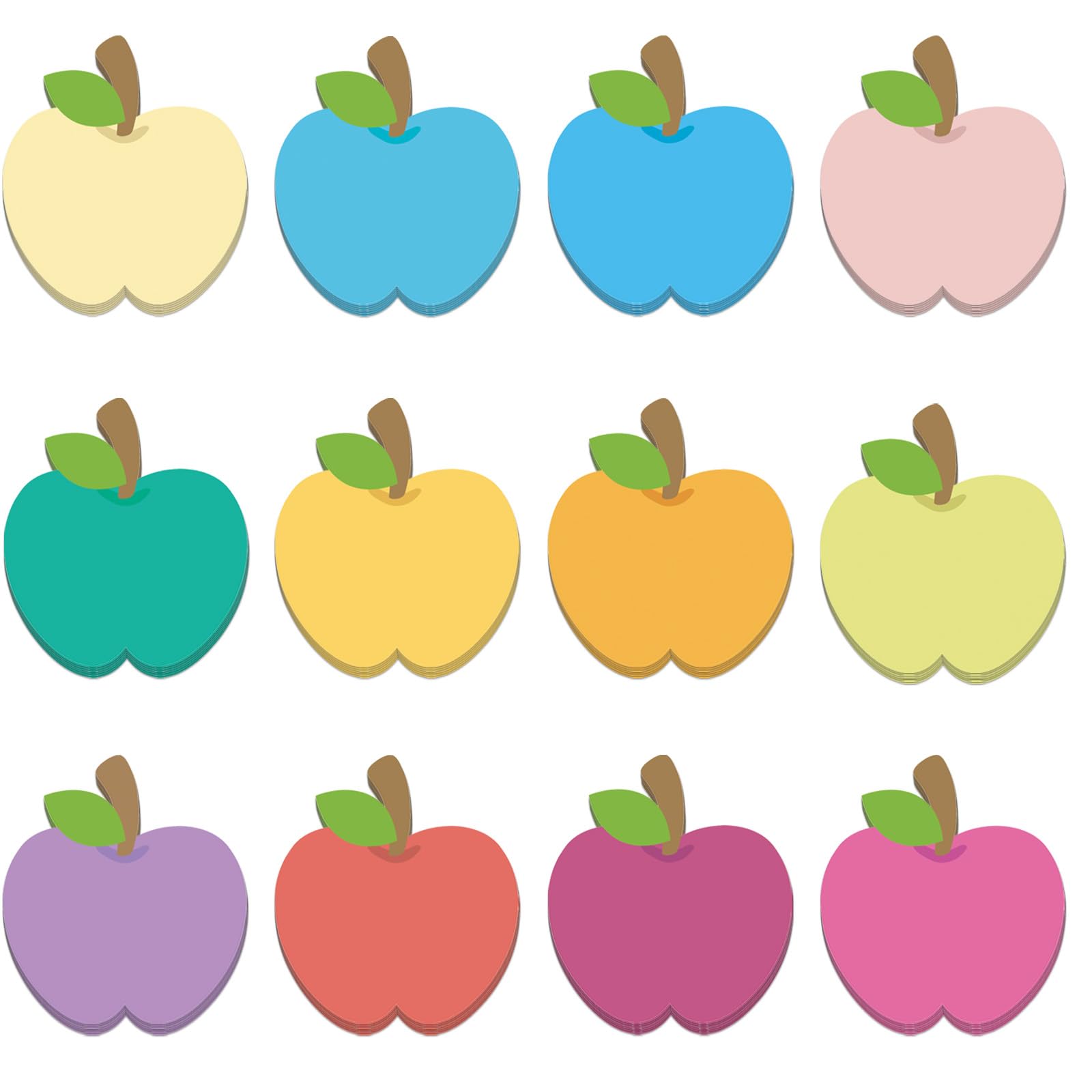 Amazon.com : 12 Pieces Apple Sticky Notes Cute Fruit Apple Sticky Notes ...