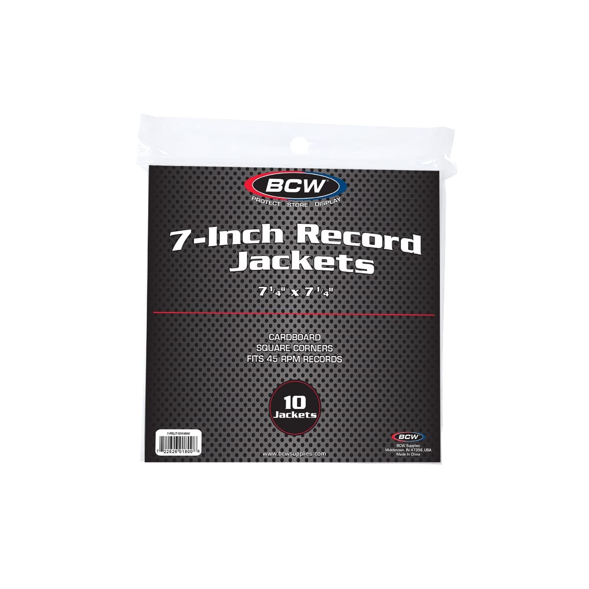 Amazon.com: BCW 7 Inch Record Paper Jacket - No Hole - Black (10 CT ...