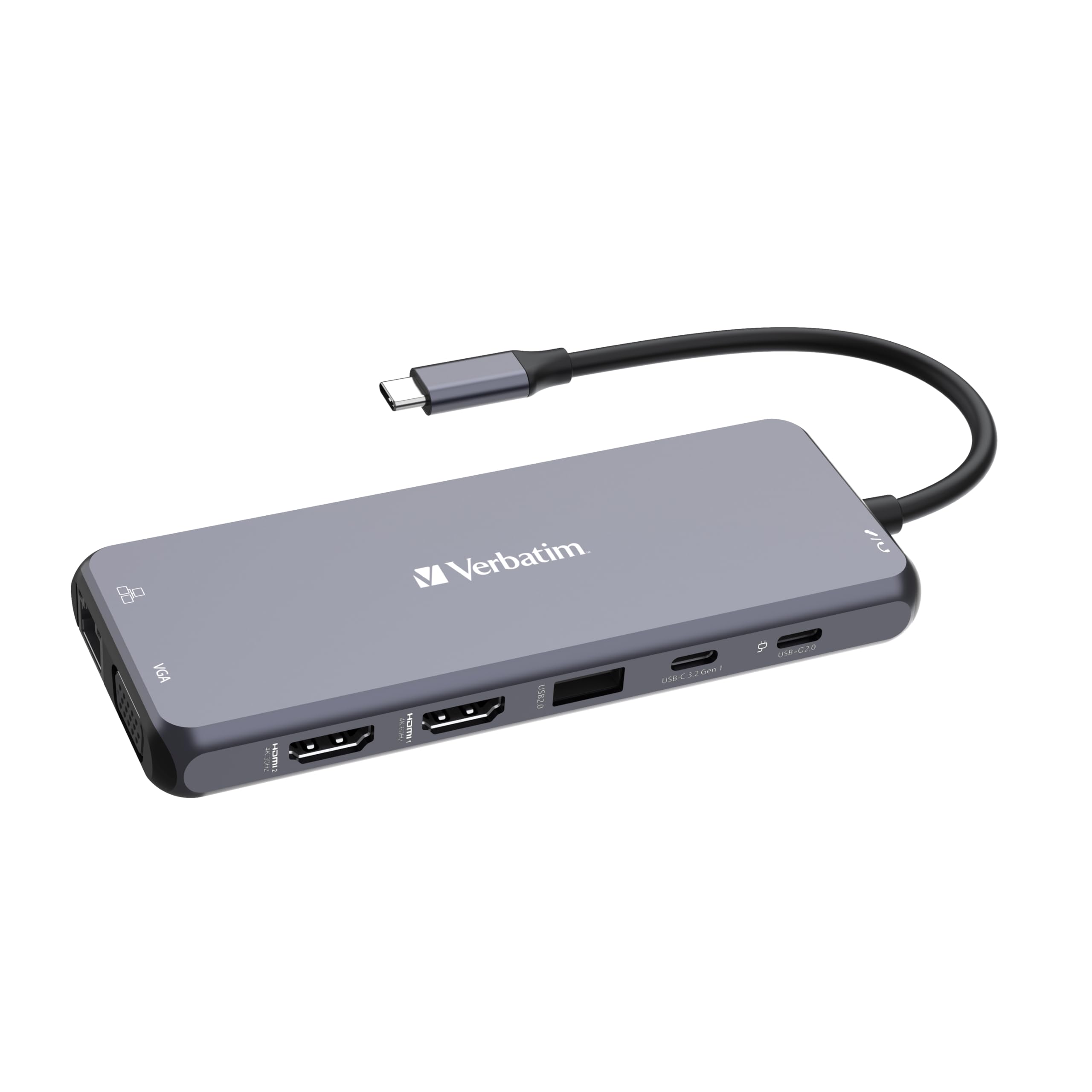 Verbatim USB C Hub 14-in-1 Multiport Adapter USB-C to HDMI, VGA, RJ45 ...