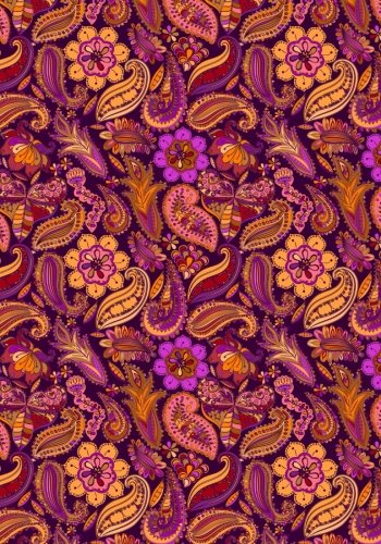 Amazon.com: Purple Paisley Notebook - Creative Journal: 7x10, Cream ...