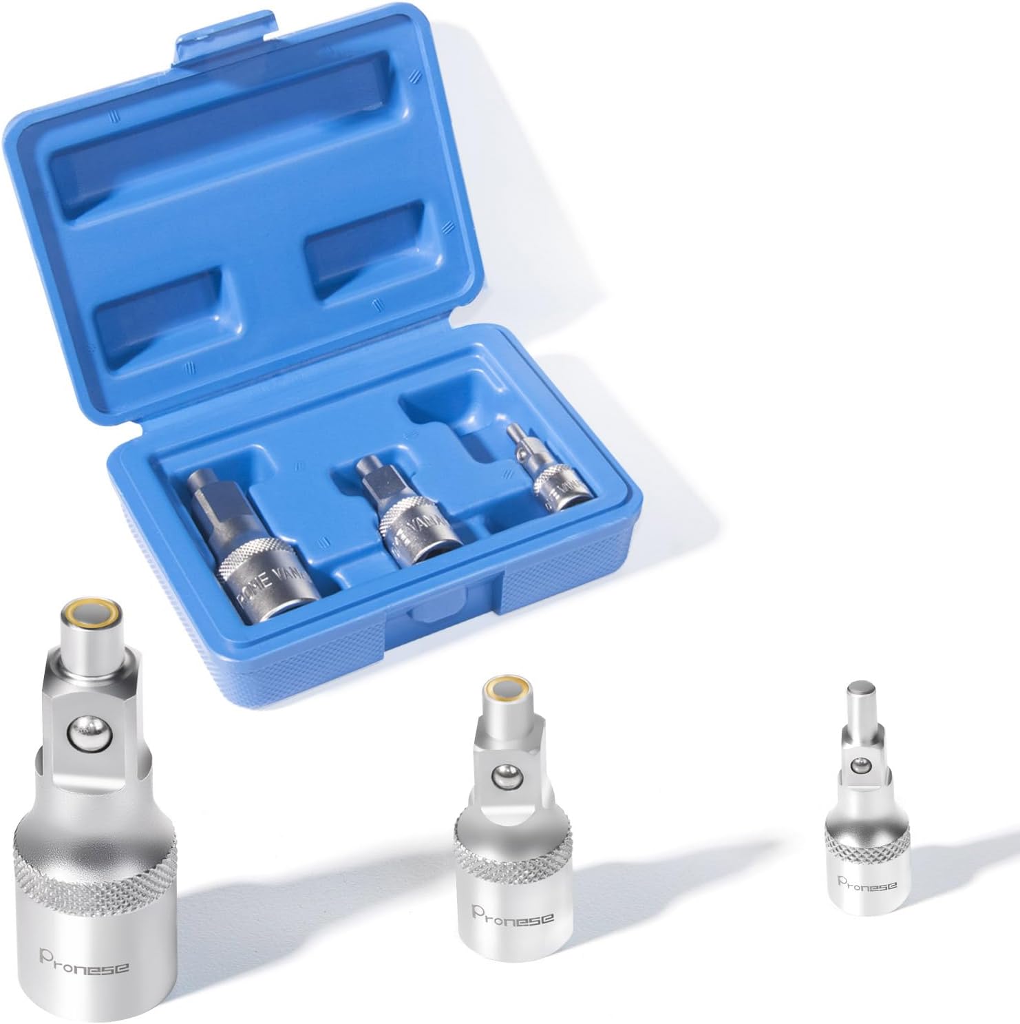 Pronese 3 Pcs Magnetic Socket Adapters 1/4" 3/8" & 1/2" Drive ...