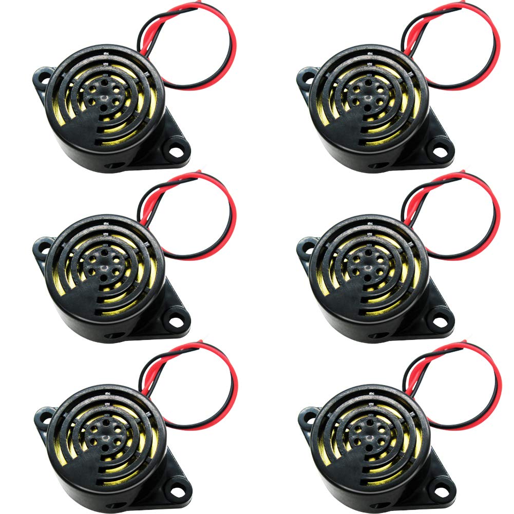 Snapklik.com : Mxuteuk 6pcs DC 3-24V Wired Active Piezo Electronic Buzzer Alarm Sounder Speaker ...