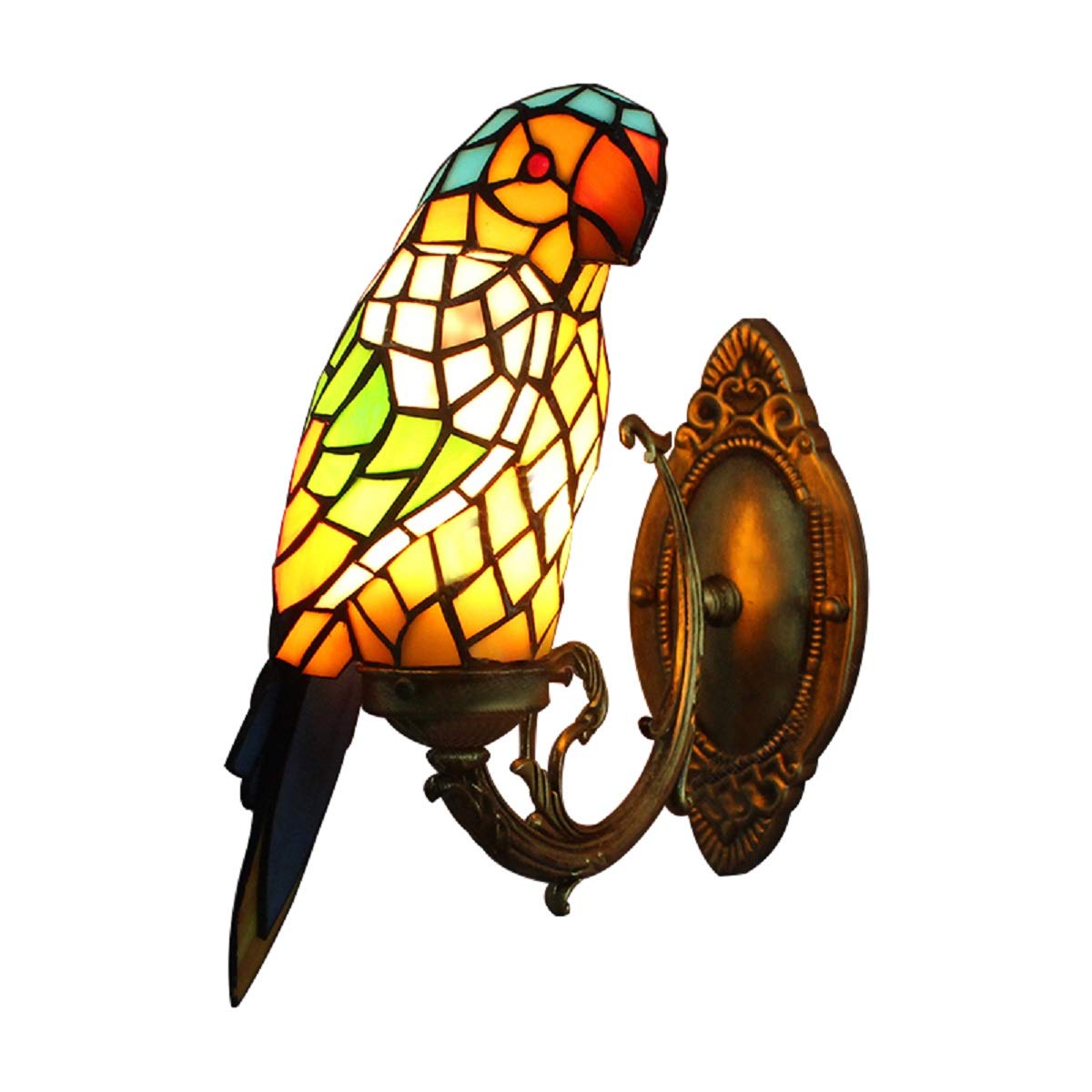 Tiffany Parrot Wall Sconce Lamp, XINDAR LED Unique Design Jewelries ...