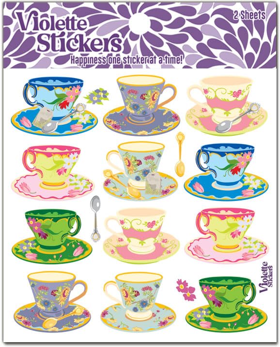 Amazon.com: English Teatime Stickers by Violette Stickers, Clear ...