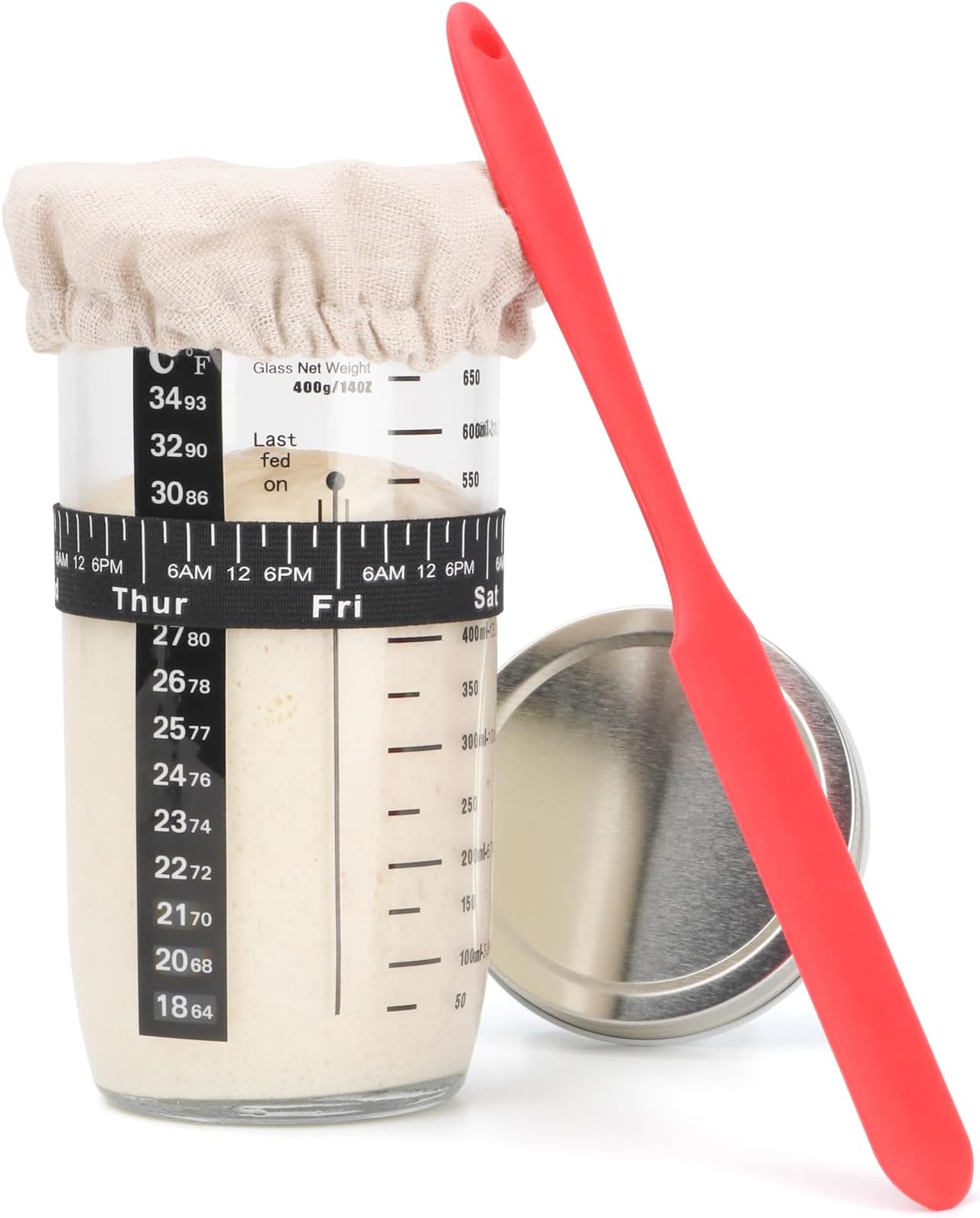Amazon.com: NEAFP Sourdough Starter Jar Kit-with Date Marked Feeding ...