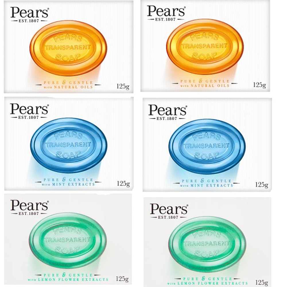 Pears Transparent Gentle Original, Green Lemon Flower & Blue Mint ...