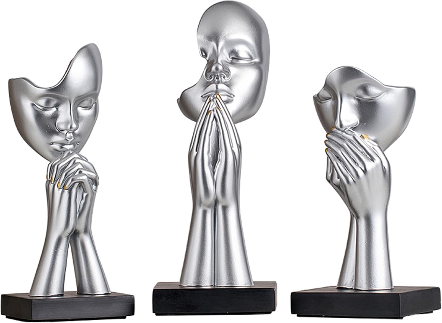 Amazon.com: XYQXYQ 3-Piece Set of Thinker Statues, Gold and Silver ...