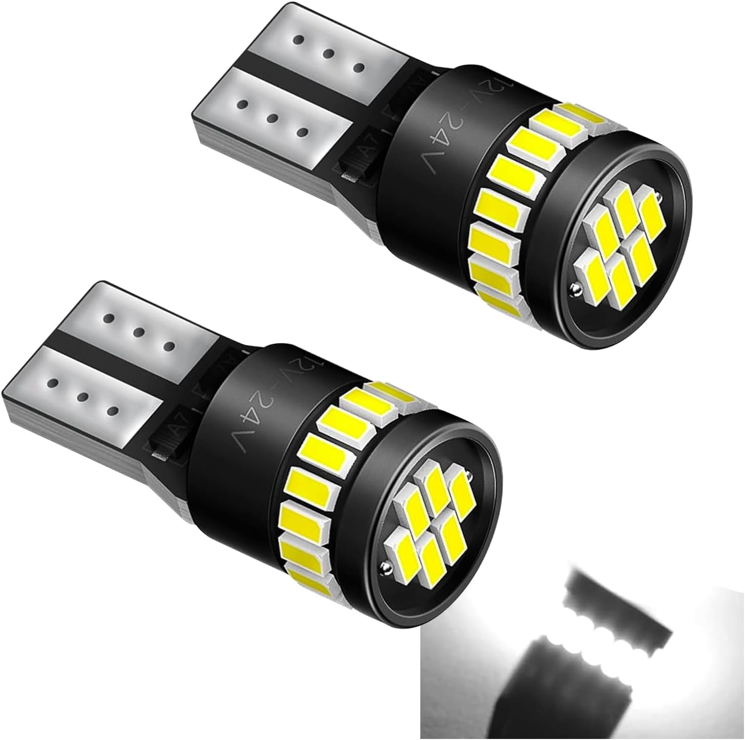 Amazon.com: leediga Pack-2 Car T10 LED Bulbs, 1.37" x 0.46" 194 W5W ...