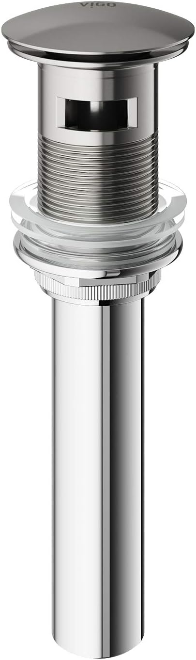 VIGO 1-3/4 in. Bathroom Sink Pop-Up Drain with Overflow in Brushed ...