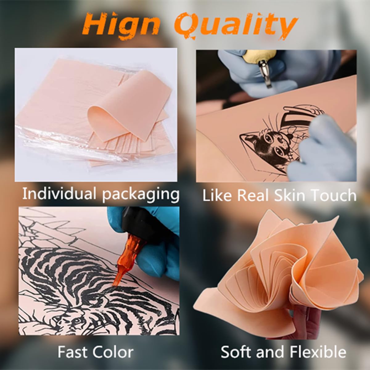 Snapklik.com : 8PCS Tattoo Fake Skin 1.3mm Practice Skins Blank ...