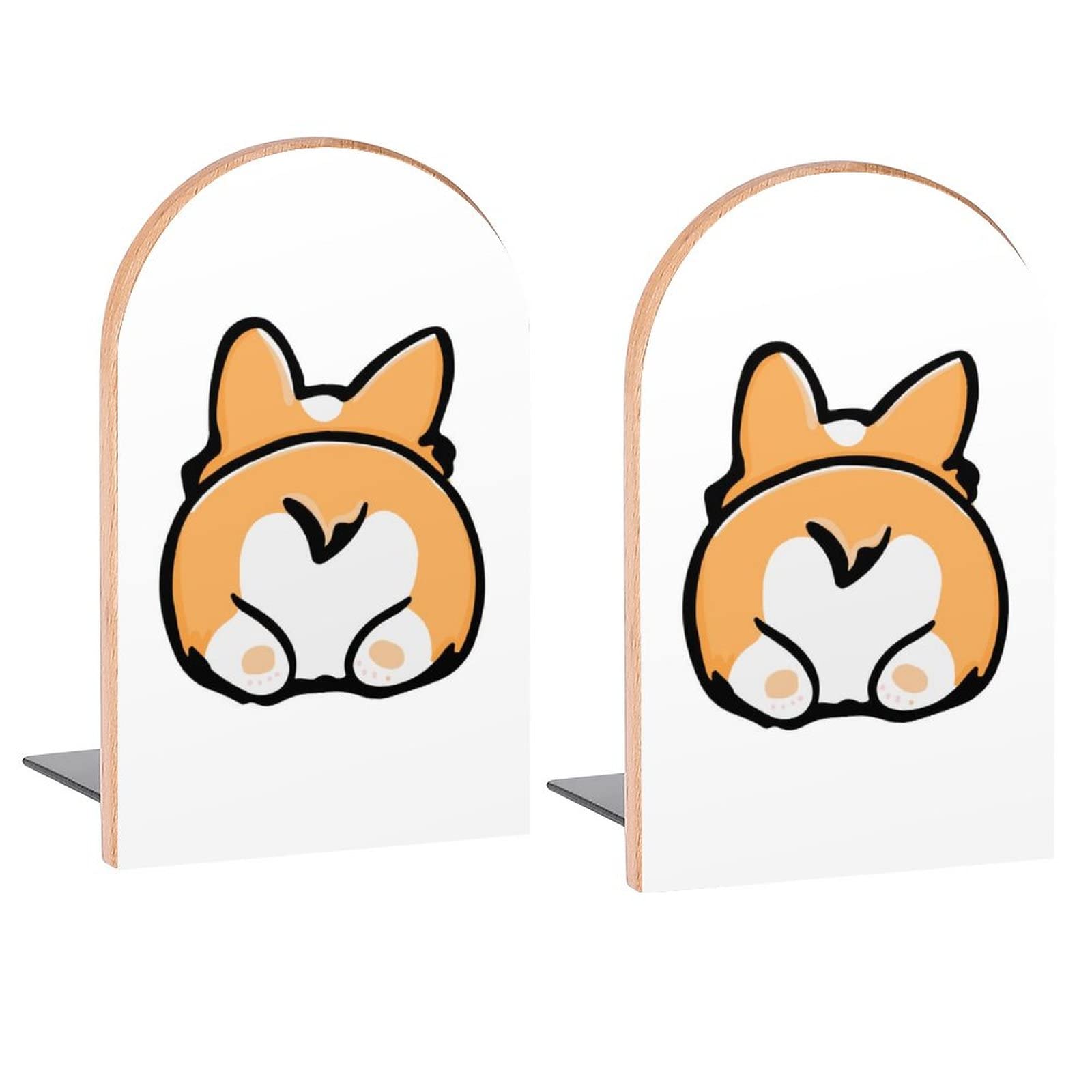Amazon.com: Funny Cute Orange Corgi Butt Book Ends Decorative Wood ...