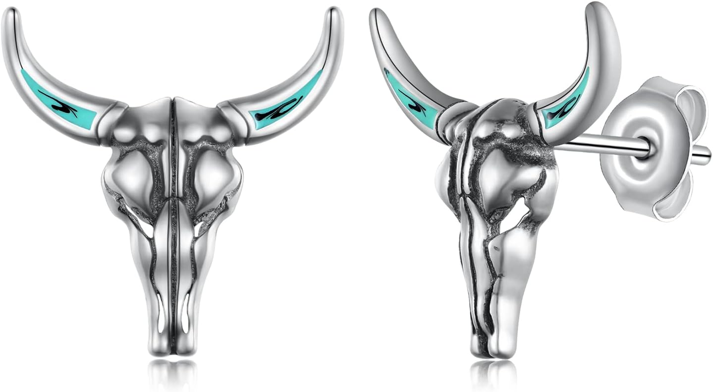 Amazon.com: Western Cow Earrings for Women 925 Sterling Silver ...