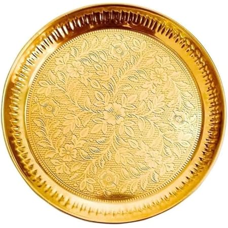 Buy Bonafide Bona Fide Brass thali,Brass Pooja Plate 10 inch bhojan Plate for Dinner,Brass ...