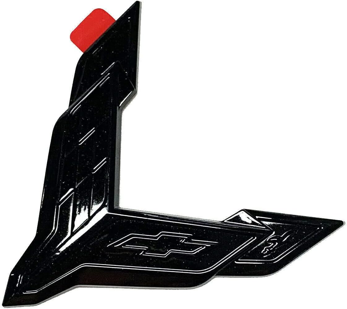 Amazon.com: 1Pcs Corvette C8 Emblem Front Bumper Crossed Flags 3D Logo ...
