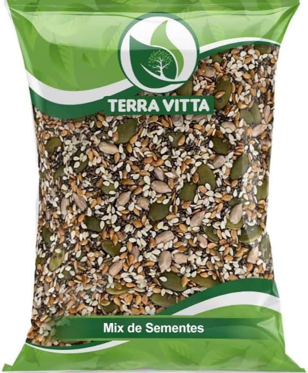 Mix de Sementes 500g - Abóbora, Girassol, Chia, Linhaça Dourada e ...