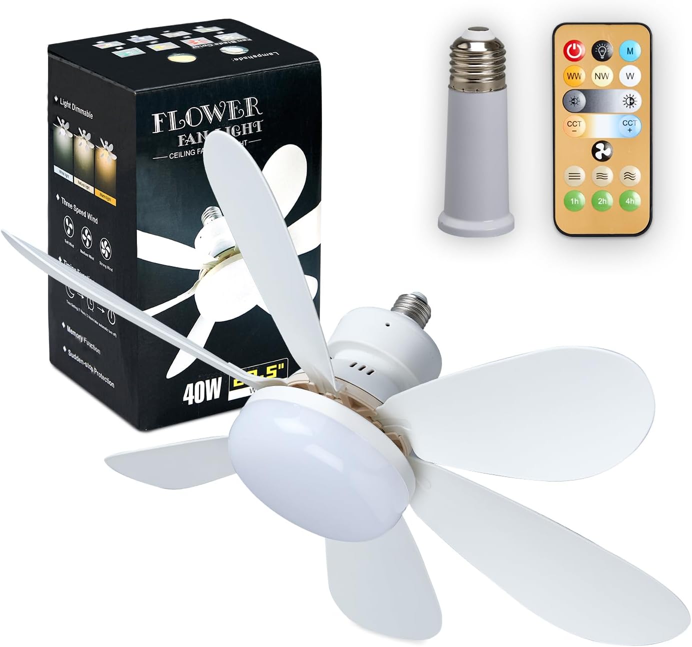 Socket Ceiling Fans with Lights and Remote: Ceiling Fan That Screws ...