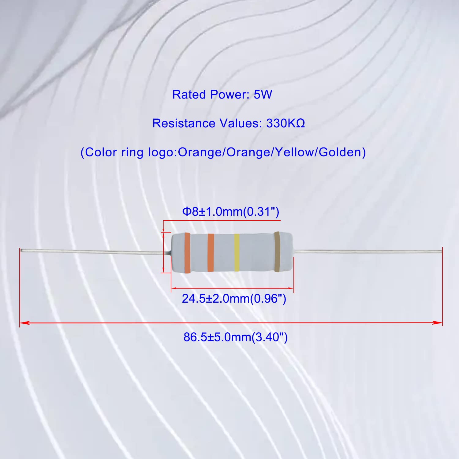 Snapklik.com : 330K Ohm Metal Oxide Film Resistor, 5% Tolerance High ...