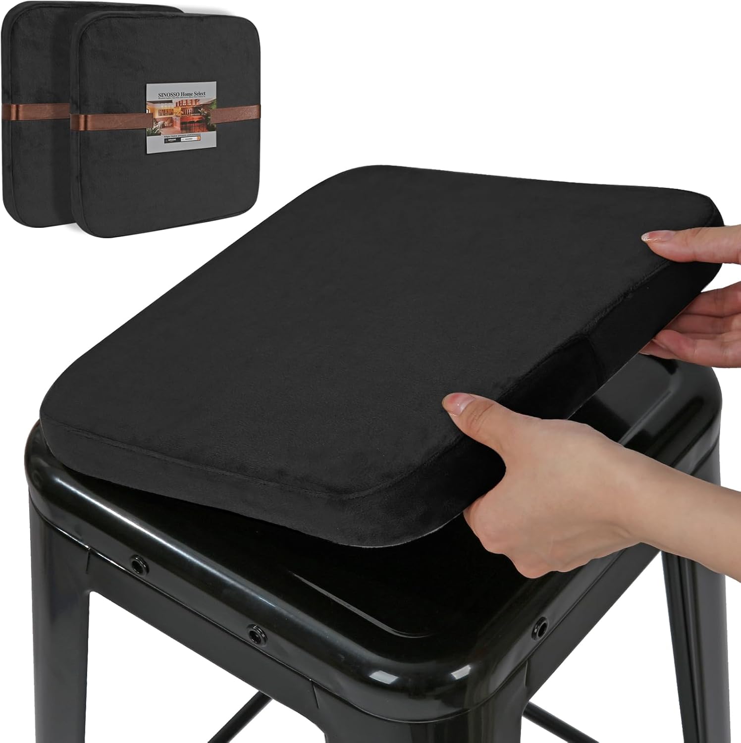 Amazon.com: SINOSSO Velvet Magnetic Metal Stool Cushions Set of 2 ...