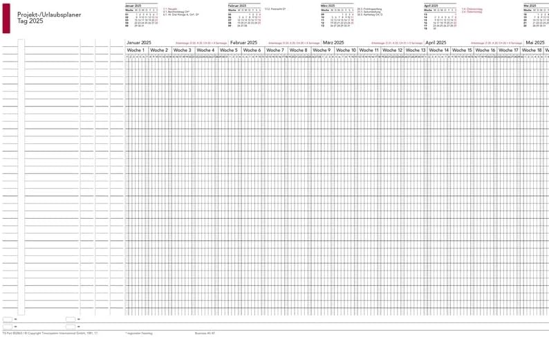 Time/system A5 Business Projekt- & Urlaubsplaner 2025 Tagesplanung ...